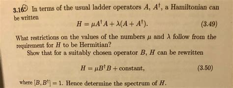 Solved 316 In Terms Of The Usual Ladder Operators A A A