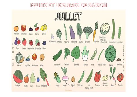 Les fruits et légumes de juillet Collège Gilbert Chabroux