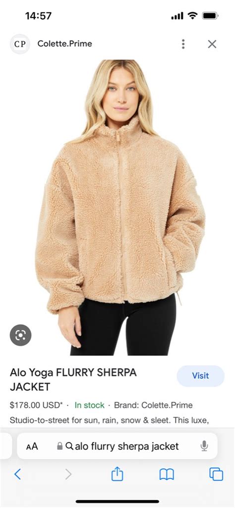 Alo Yoga Sherpa Jacket Womens Fashion Activewear On Carousell