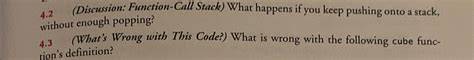 Solved Discussion Function Call Stack ﻿what Happens If