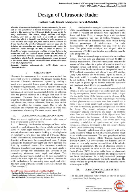 Pdf Design Of Ultrasonic Radar