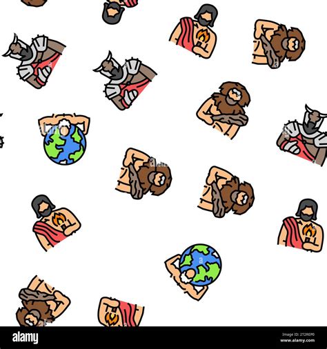 Greek God Mythology Ancient Vector Seamless Pattern Stock Vector Image