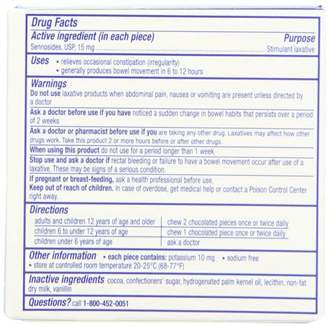 Ex Lax Chocolated Stimulant Laxative Regular Strength 24 Count
