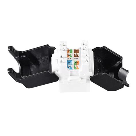 Keystone Jack Rj45 Cat 6a Utp Tool Free Black And White Lan Jacks Passive Components