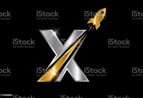 로켓 로고 디자인이 있는 초기 X 모노그램 문자 알파벳 로켓 아이콘 글꼴 엠블럼 개념에 대한 스톡 벡터 아트 및 기타 이미지