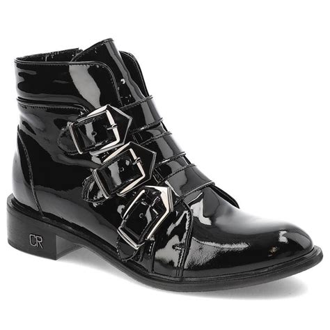 Czarne Botki Carinii Carinii Eleganckie Skórzane Buty Damskie Carinii Moda Sklep EMPIK