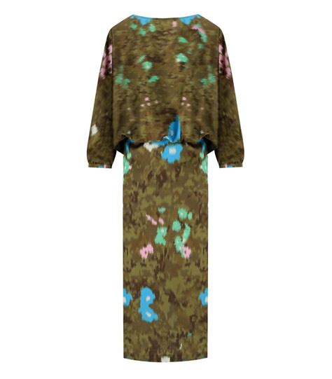 Essentiel Antwerp Flask Khaki Midi Dress Green Editorialist