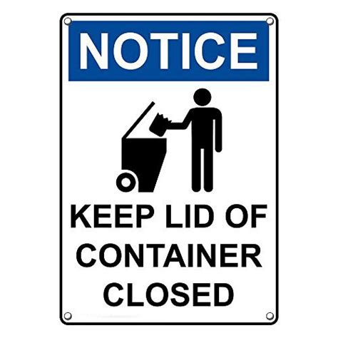 Weatherproof Plastic Vertical Osha Notice Keep Lid Of