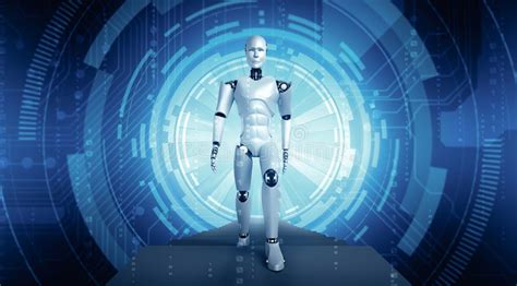 Mlp 3d Rendering Robot Humanoid In Sci Fi Fantasy World Stock Illustration Illustration Of