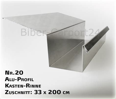 Nr.20 Kastenrinne - ALU-Regenrinne 2m, 6 Abkantungen