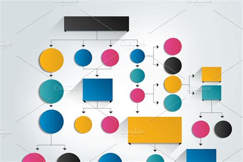 Big Flow Chart Scheme Custom Designed Graphic Objects ~ Creative Market