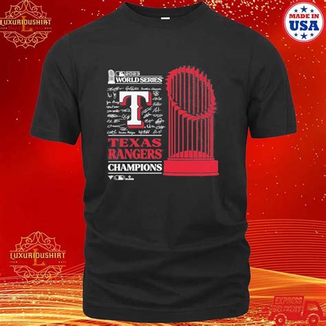 Official Texas Rangers 2023 World Series Champions Signature Roster