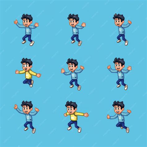 Premium Photo Jumping Journey A Dynamic Sprite Sheet Of A Pixelated