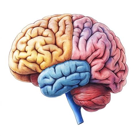 Human Brain Lobes Diagram Frontal Parietal Temporal And Occipital Premium Ai Generated Image