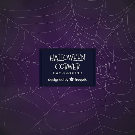 Free Vector Halloween Background With Hand Drawn Cobweb