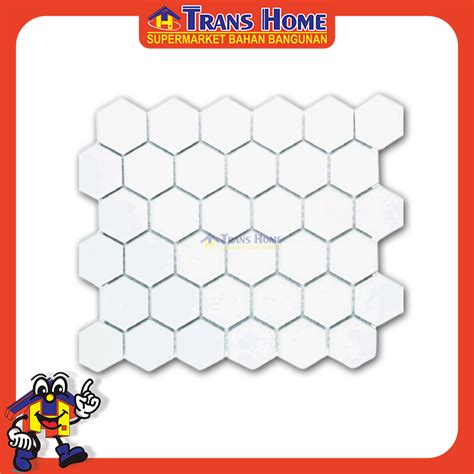 Jual Mosaic Mozaik Mozza Tile Hexa Maxi Glossy Black 1dus 20lbr