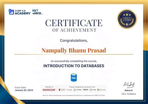 Bhanu Prasad Nampally On Linkedin Nxtwave Ccbpian Sqlite