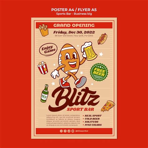 Premium Psd Sports Bar For Fans And Leisure Vertical Poster Template