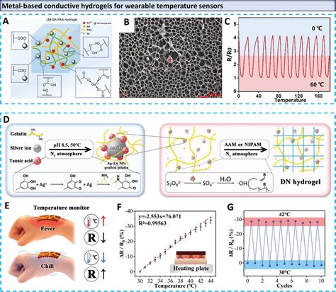 Metal‐based Conductive Hydrogels For Wearable Temperature Sensors A