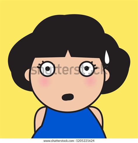 Closeup Portrait Surprised Big Eyes Facial Stock Vector Royalty Free
