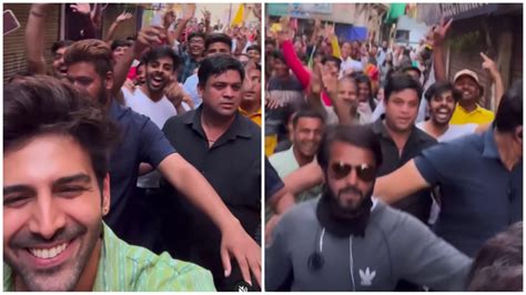 Kartik Aaryan Gives A Glimpse Of Crazy Fan Crowd Showering Immense Love