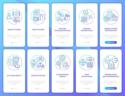 Premium Vector Online Library Onboarding Mobile App Page Screen Concepts Types Of Digital