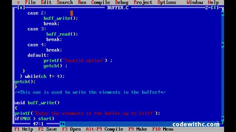 C Program Linear Buffer Usage Code With C