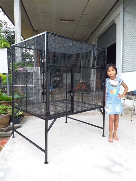 กรงนกแก้วลวดเบอร์ 12 ตาถี่ กันหนูกันงู ขนาดกรง 100×120×150 เลี้ยงได้