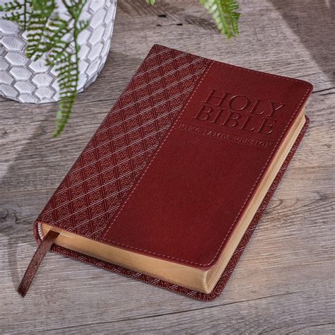 Kjv005 King James Version Kjv Compact Saddle Tan Faux Leather Holy