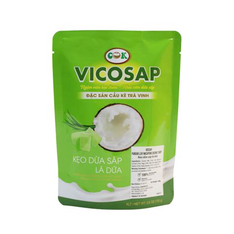 Vicosap Pandan Leaf Macapuno Coconut Candy 100g