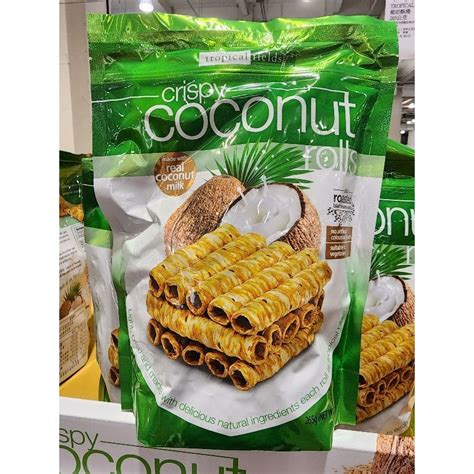 ♡快速出貨♡costco好市多 Tropical Fields 黑巧克力椰子捲 椰奶酥捲 椰奶蛋捲 265克 蝦皮購物