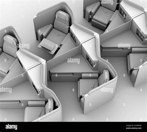 Clay Rendering Image Of The Layout Of A Private Business Class Suite