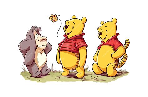 Premium Vector Winnie The Pooh Cartoon Characters Bear Winnie Vector