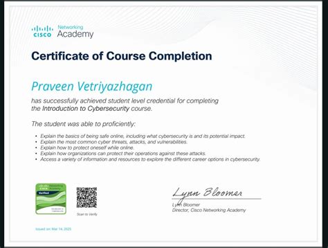 cybersecurity learningjourney cisconetworkingacademy praveen
