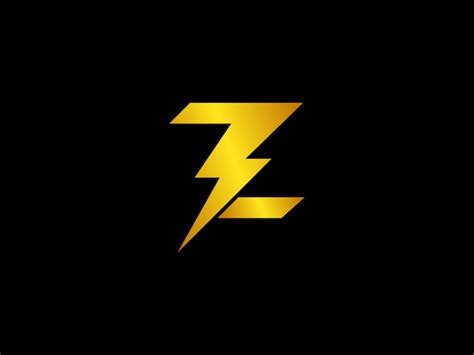 Un Logo éclair Jaune Avec La Lettre Z Sur Fond Noir Vecteur Premium