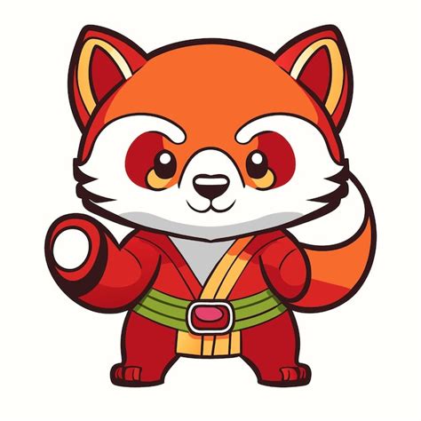 너구리 팬더 전신 스티커 벡터 일러스트 만화 프리미엄 벡터