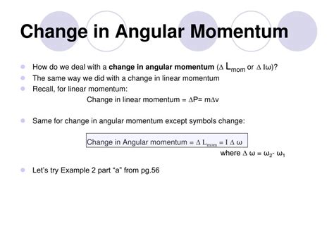 PPT Conservation Of Angular Momentum Change In Angular Momentum And Angular Impulse