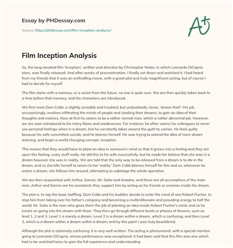 Film Inception Analysis