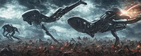 Epic Battle Between Aliens And Humans Alien Invasion Stable