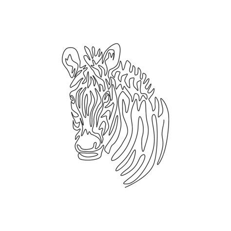Premium Vector Single Swirl Continuous Line Drawing Design Vector Of Wonderfully Unique Zebra