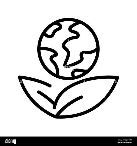 Eco Earth Olor Line Icon Pictogram For Web Page Stock Vector Image