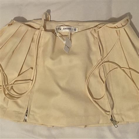 No Dress Pale Yellow Pleated Mini Skirt Condition Depop
