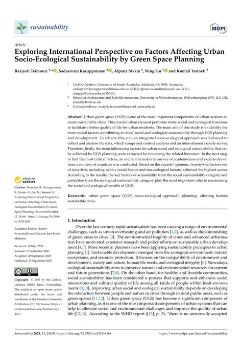 Pdf Exploring International Perspective On Factors Affecting Urban