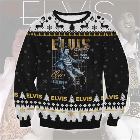 Elvis Presley Xmas Sweater Elvis Presley Ugly Sweater King Of Rock