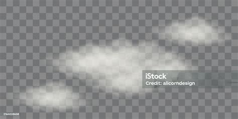 3d 사실적인 투명 구름 연기 및 증기 투명 오버레이 투명 배경에 연기가 자욱한 격리 요소 오버레이 효과가 있는 굴뚝 연기 구름 예술 또는 연기가 자욱한 공기 벡터 일러스트