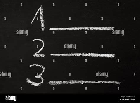The Numbers One Two And Three Are Standing With Lines On A Chalkboard