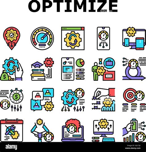 Optimize Operations Collection Icons Set Vector Stock Vector Image And Art Alamy