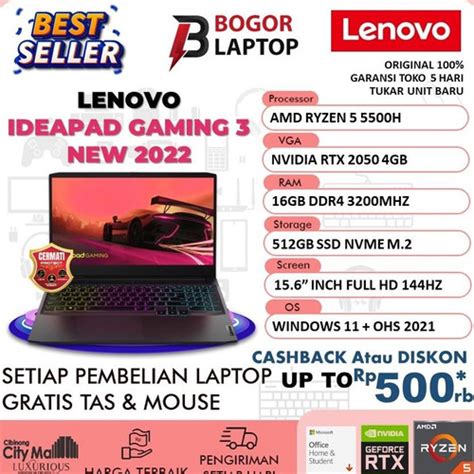 Jual Laptop Gaming Murah Lenovo Ideapad Gaming Amd Ryzen H Gb Gb Nvidia Rtx Gb