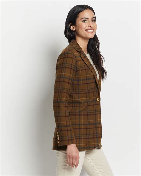 Womens Davis Plaid Wool Blazer Pendleton