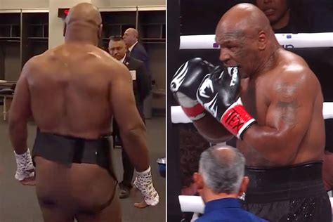 Mike Tysons Butt Shown In Jake Paul Fight Plus Why He Bit His Glove